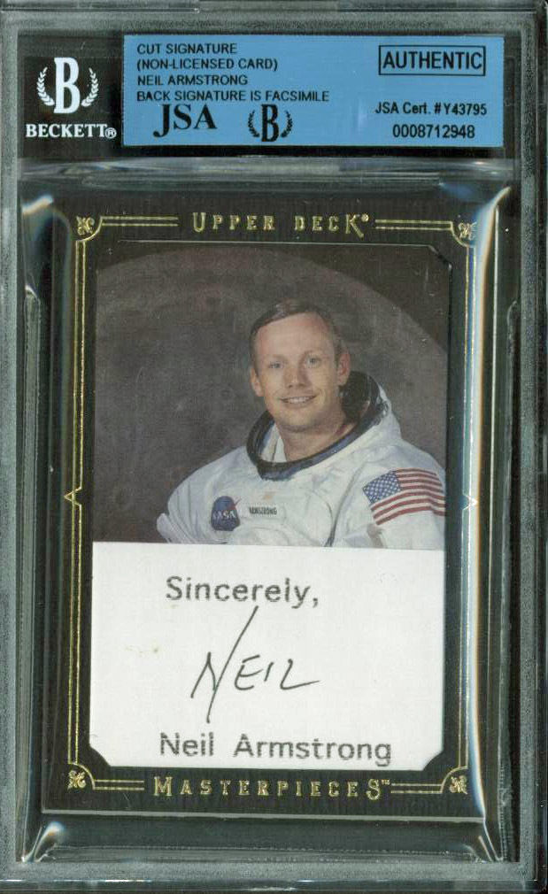 Lot Detail Neil Armstrong Signed Upper Deck Masterpieces Card Jsa
